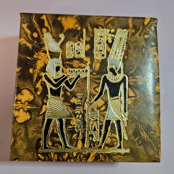 Unbranded | Office | Vintage Egyptian Notepad Brown Marbled Leather ...